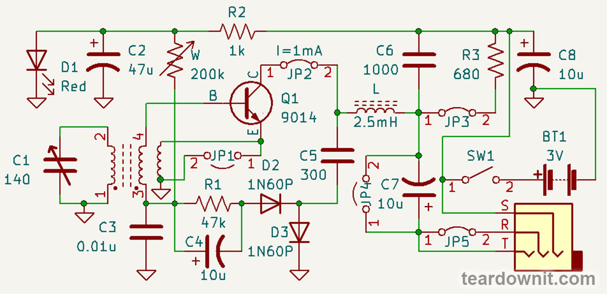 DIY single transistor reflex AM radio with regeneration and AGC | Blog