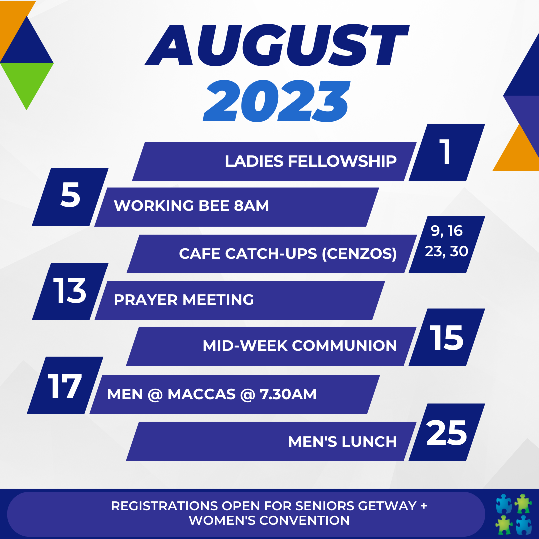 August Calendar | St John's Anglican Wishart News