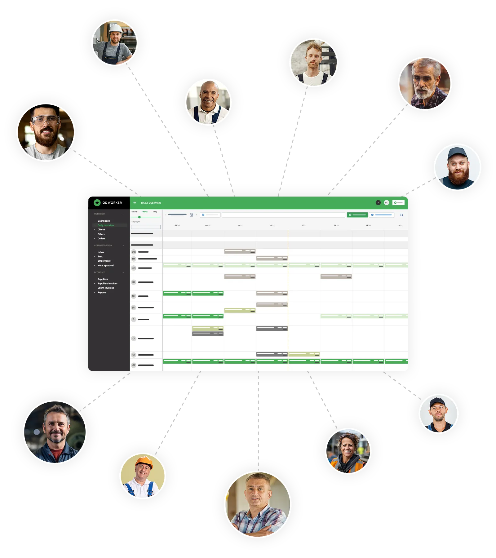 OS Worker Scheduler - Calendar function with scheduler for craftsmen