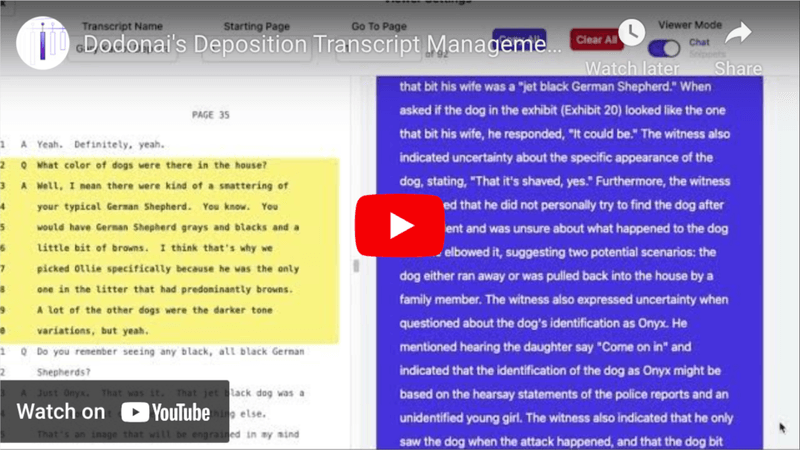 AI Deposition Transcript Software | Dodonai