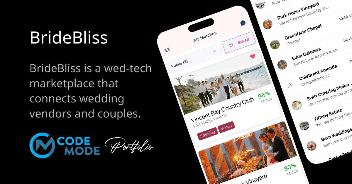 BrideBliss | CodeMode Portfolio - Australian Software Development Company