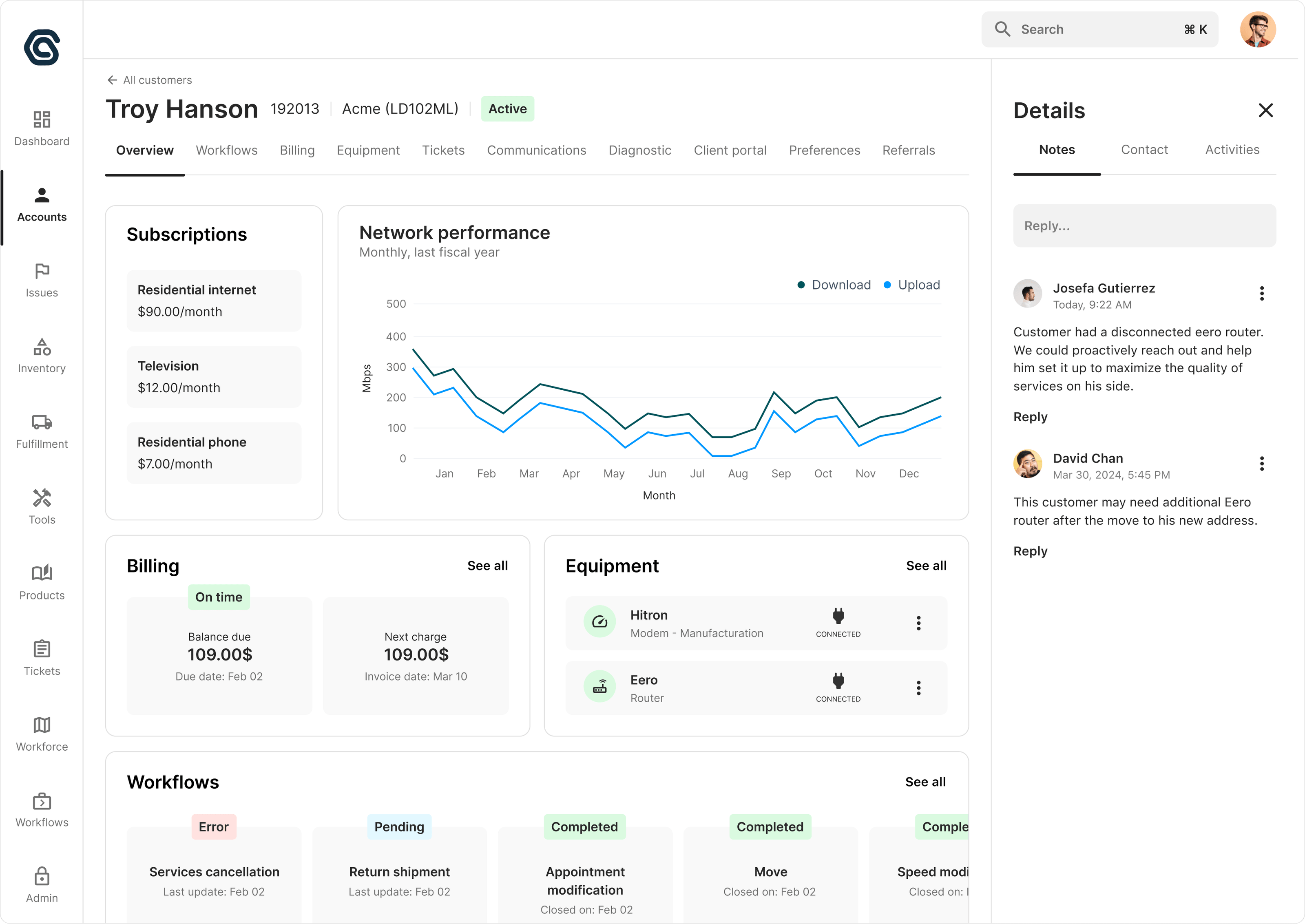 gaiia software - Customer Management