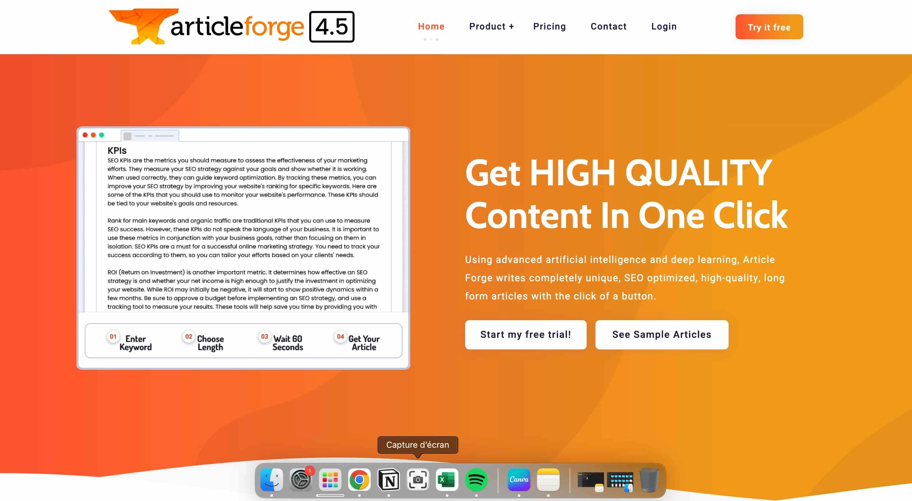 Article Forge - Avis, Prix et Fonctionnalités IA