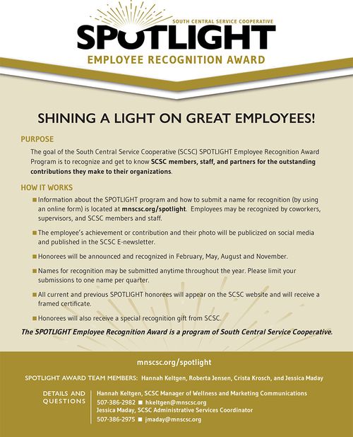 SPOTLIGHT Employee Recognition Award Program | SCSC