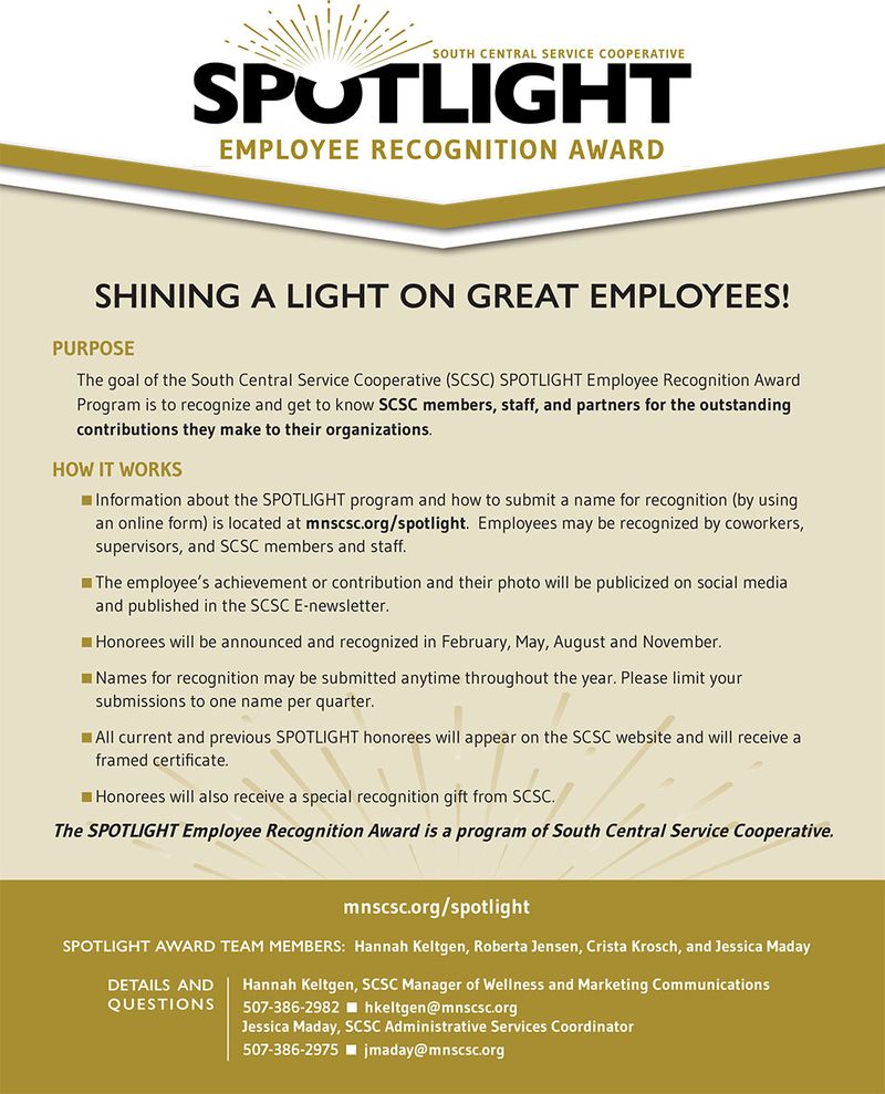 SPOTLIGHT Employee Recognition Award Program | SCSC