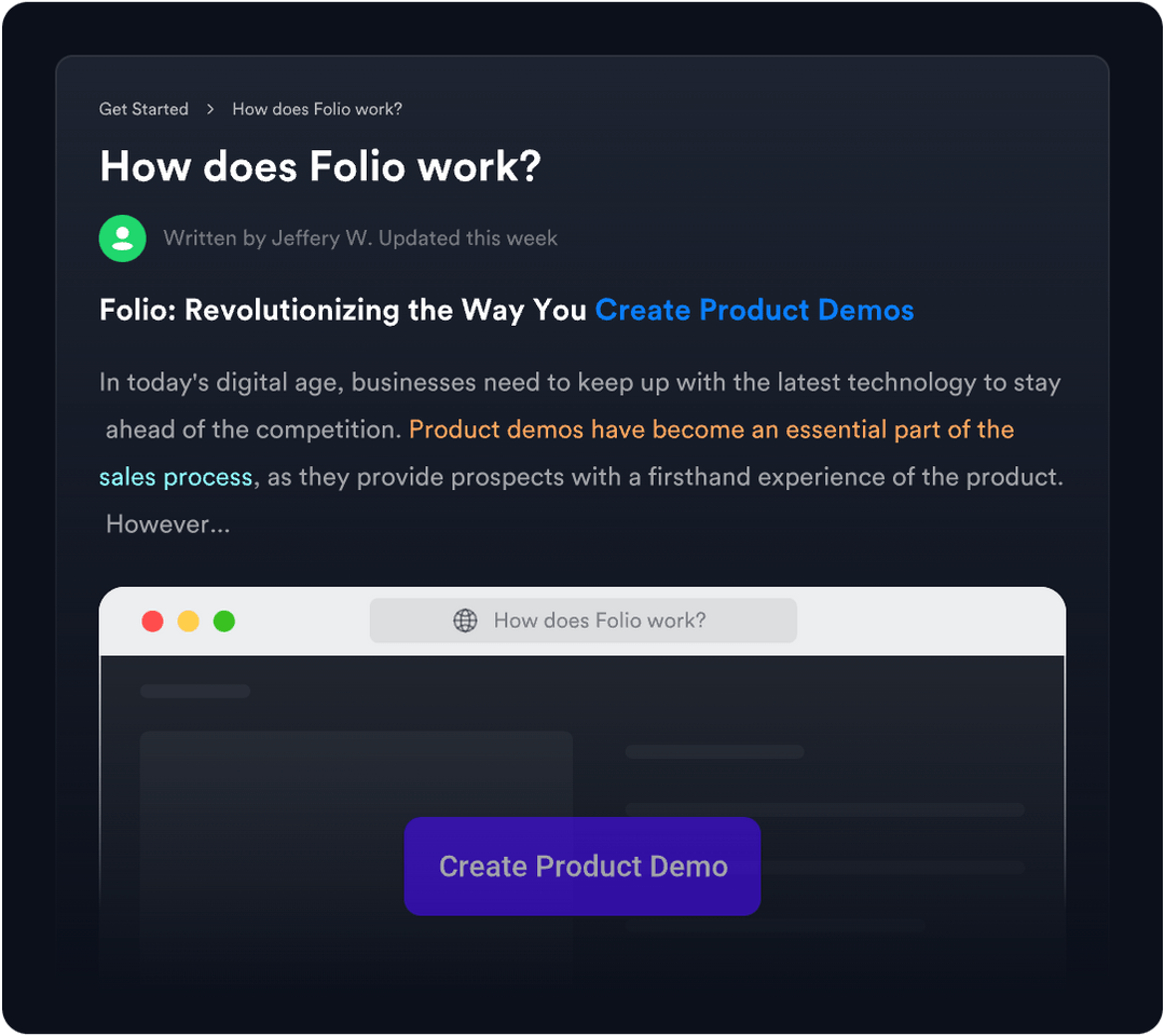Product Demo Software Tool For Sales & PLG | Folio