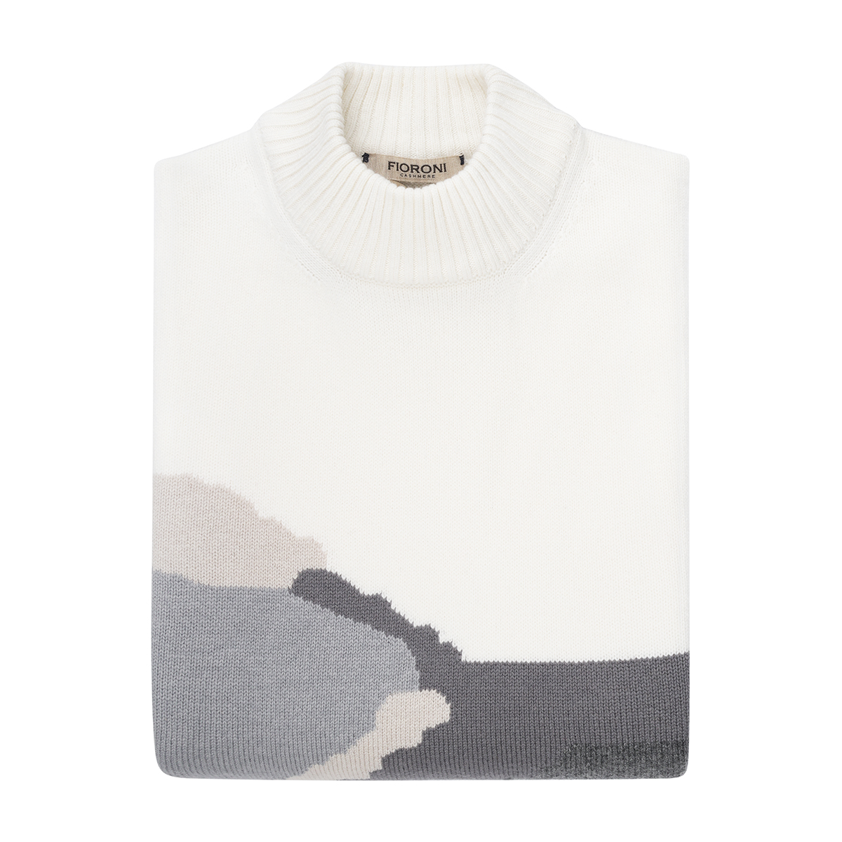 Pure cashmere jacquard mountain sweater | Maglificio Fioroni