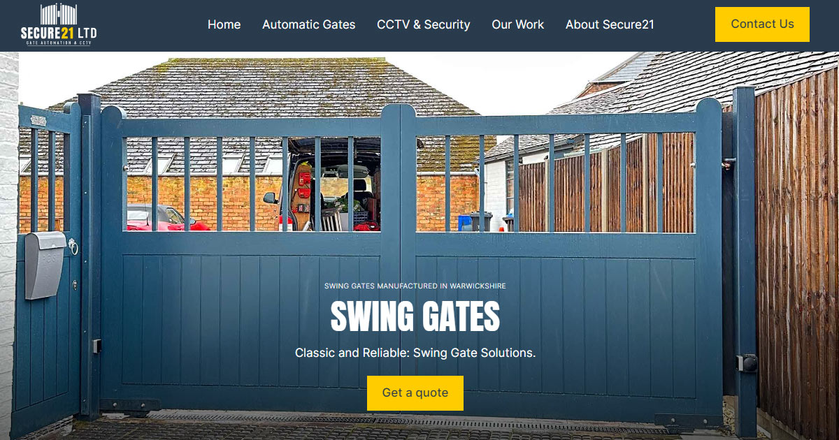 Driveway Electric Swing Gates - Secure21 Ltd