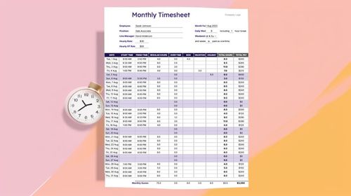 8 Free & Printable Timesheet Templates for Employee Hours