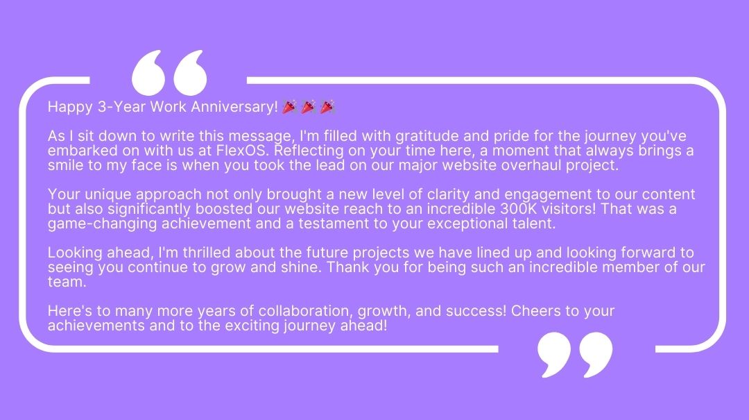 Happy 3-Year Work Anniversary: Why, Messages, and Celebration Ideas