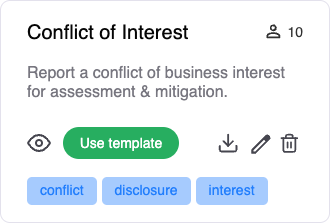 Conflict of Interest Workflow Template Software