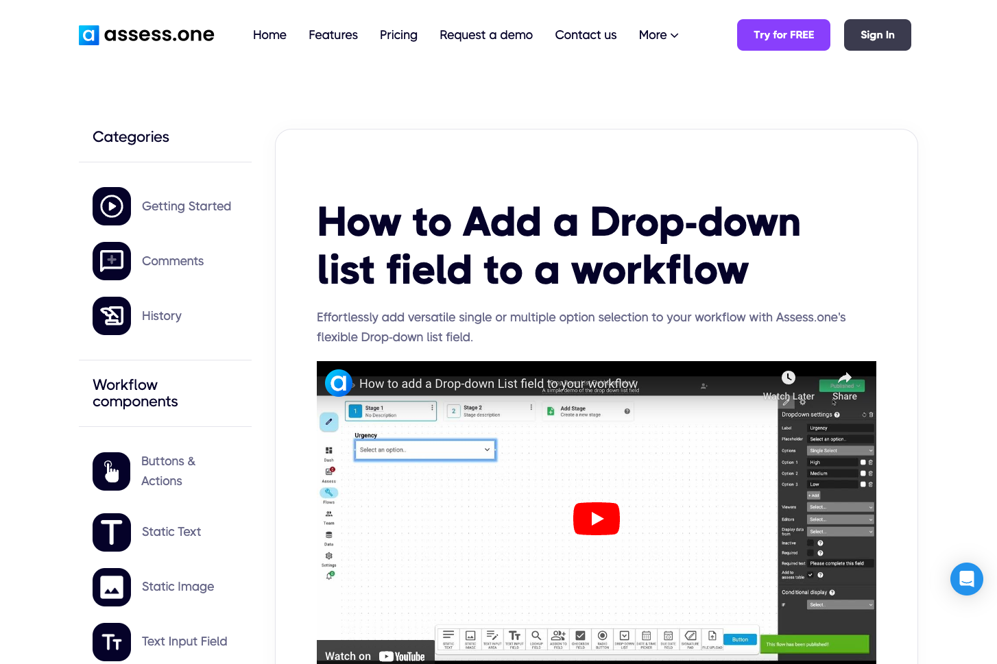 How to Add a Drop-down list field to a workflow