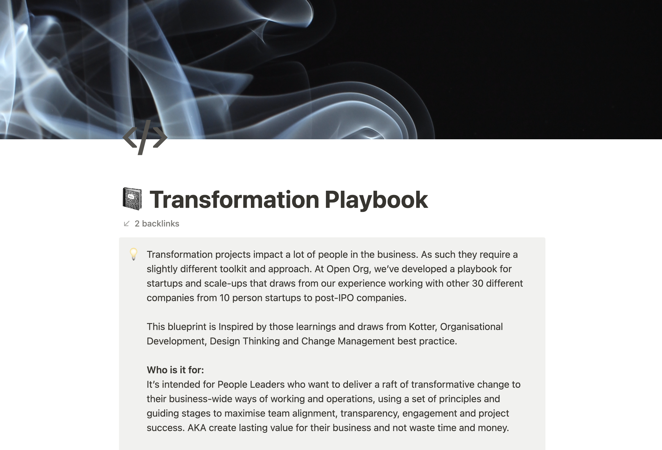 Open Org's Transformation Playbook