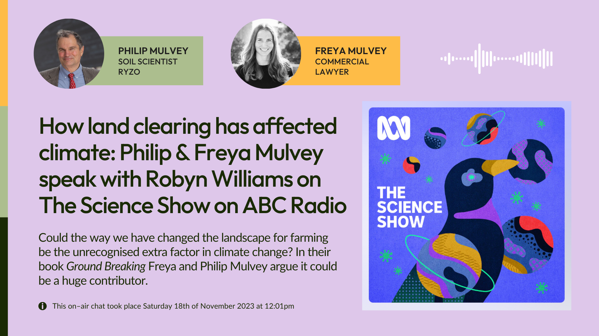 How land clearing has affected climate: Philip & Freya Mulvey speak ...
