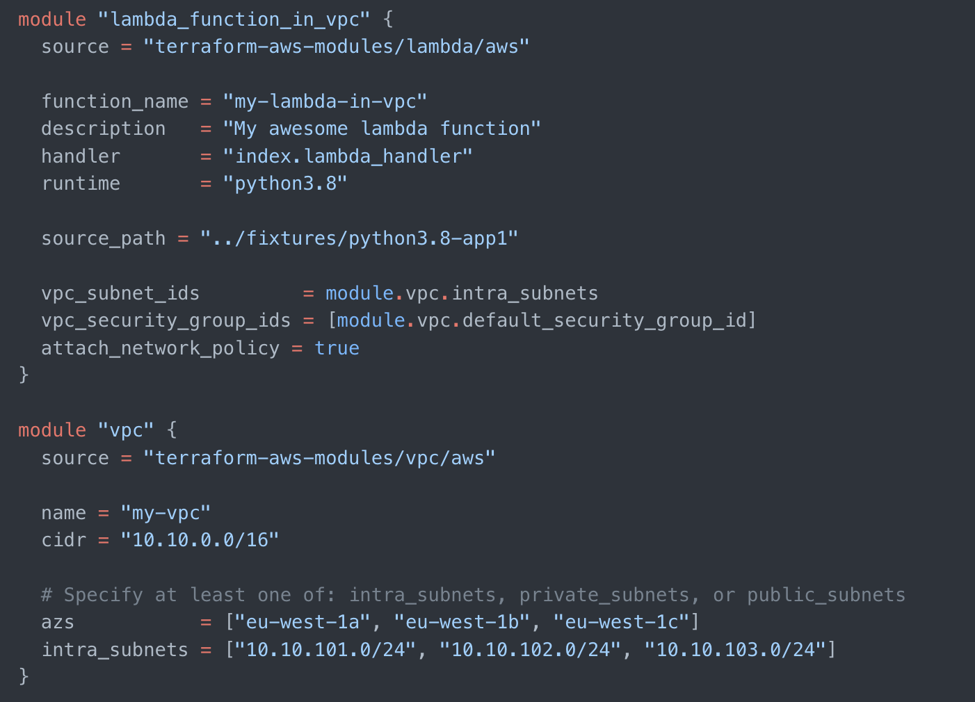 Terraform modules for advanced users