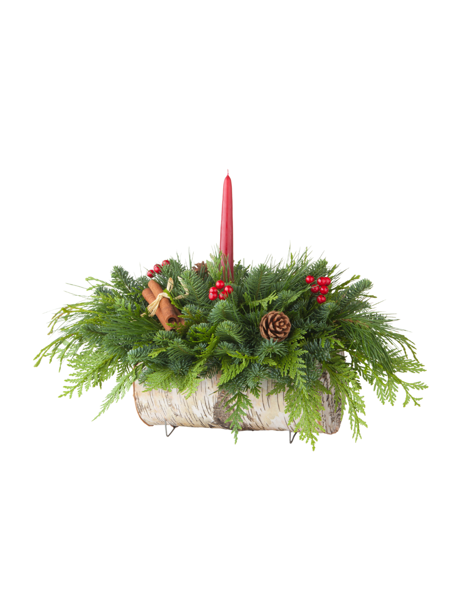 Birch Log Centerpiece