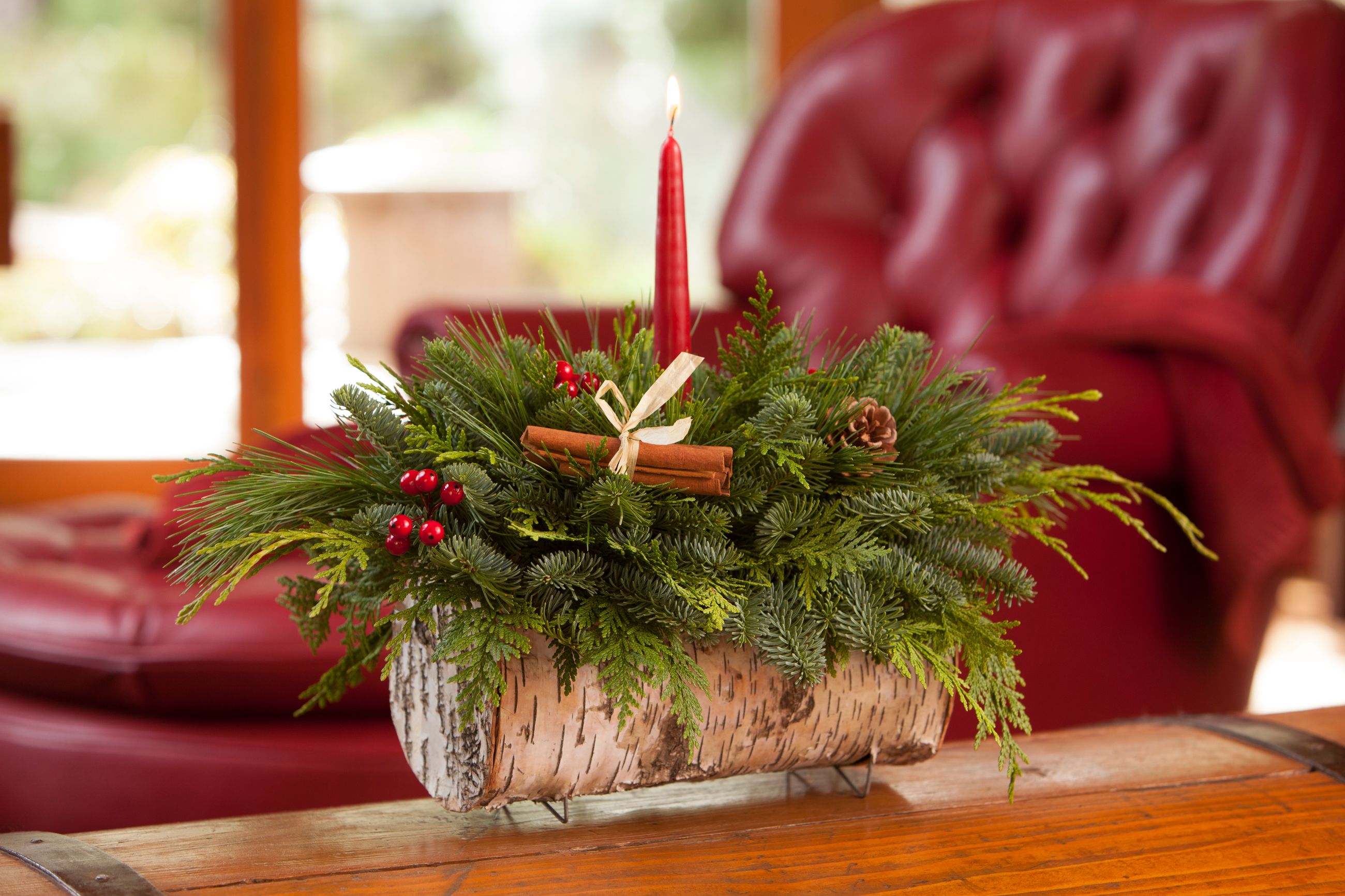 Birch Log Centerpiece