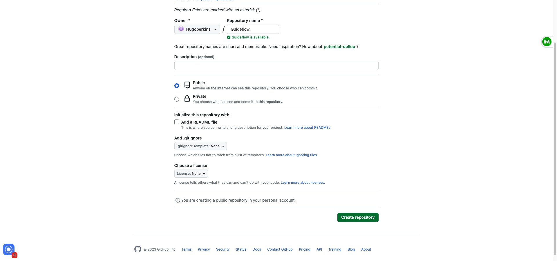 How to create a repository? - GitHub's Guideflow