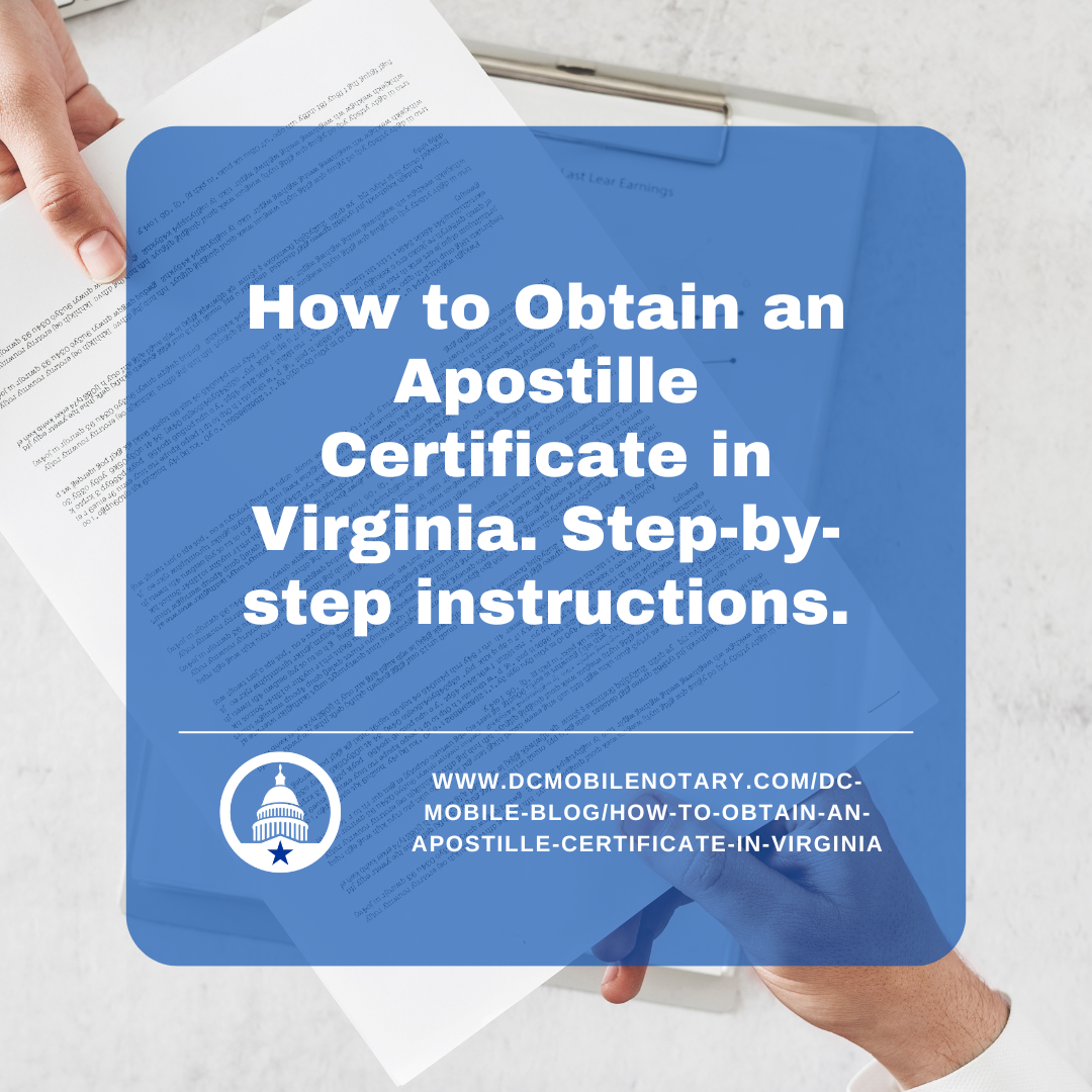 How to Obtain an Apostille Certificate in Virginia. Step by step ...