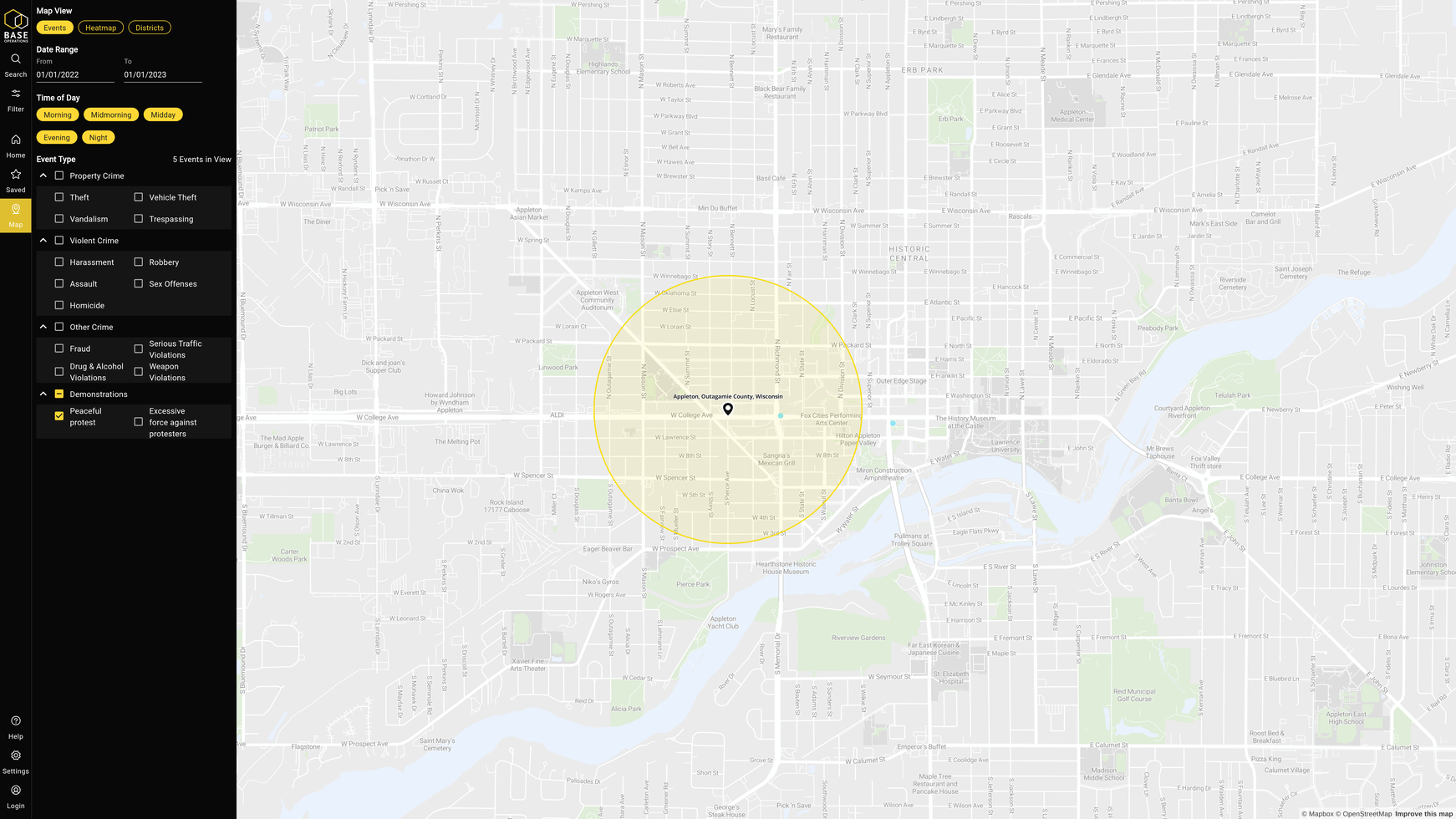 Protest Events in Appleton | Base Operations