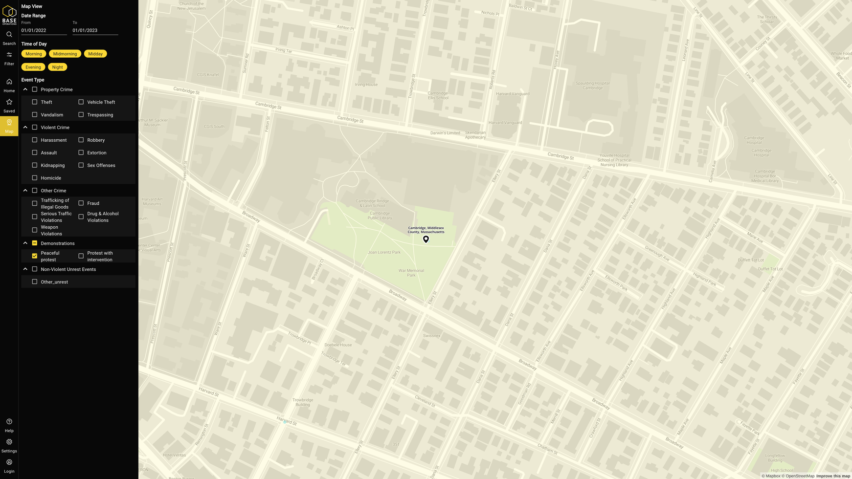 Protest Events in Cambridge | Base Operations