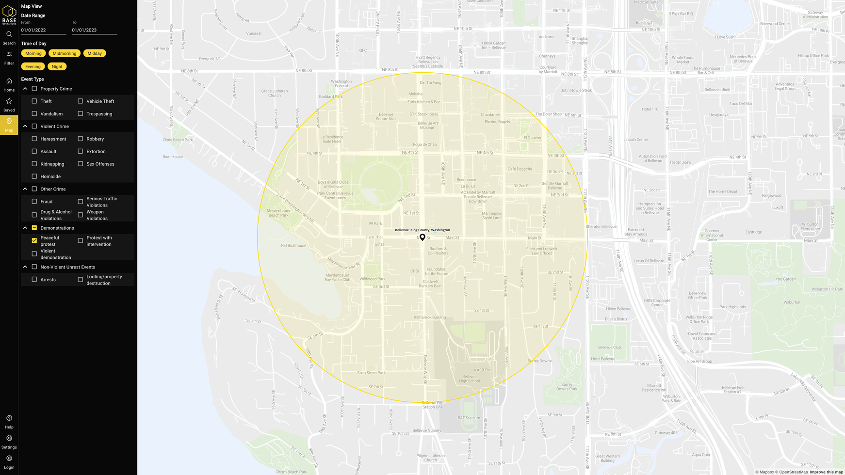 Protest Events in Bellevue | Base Operations