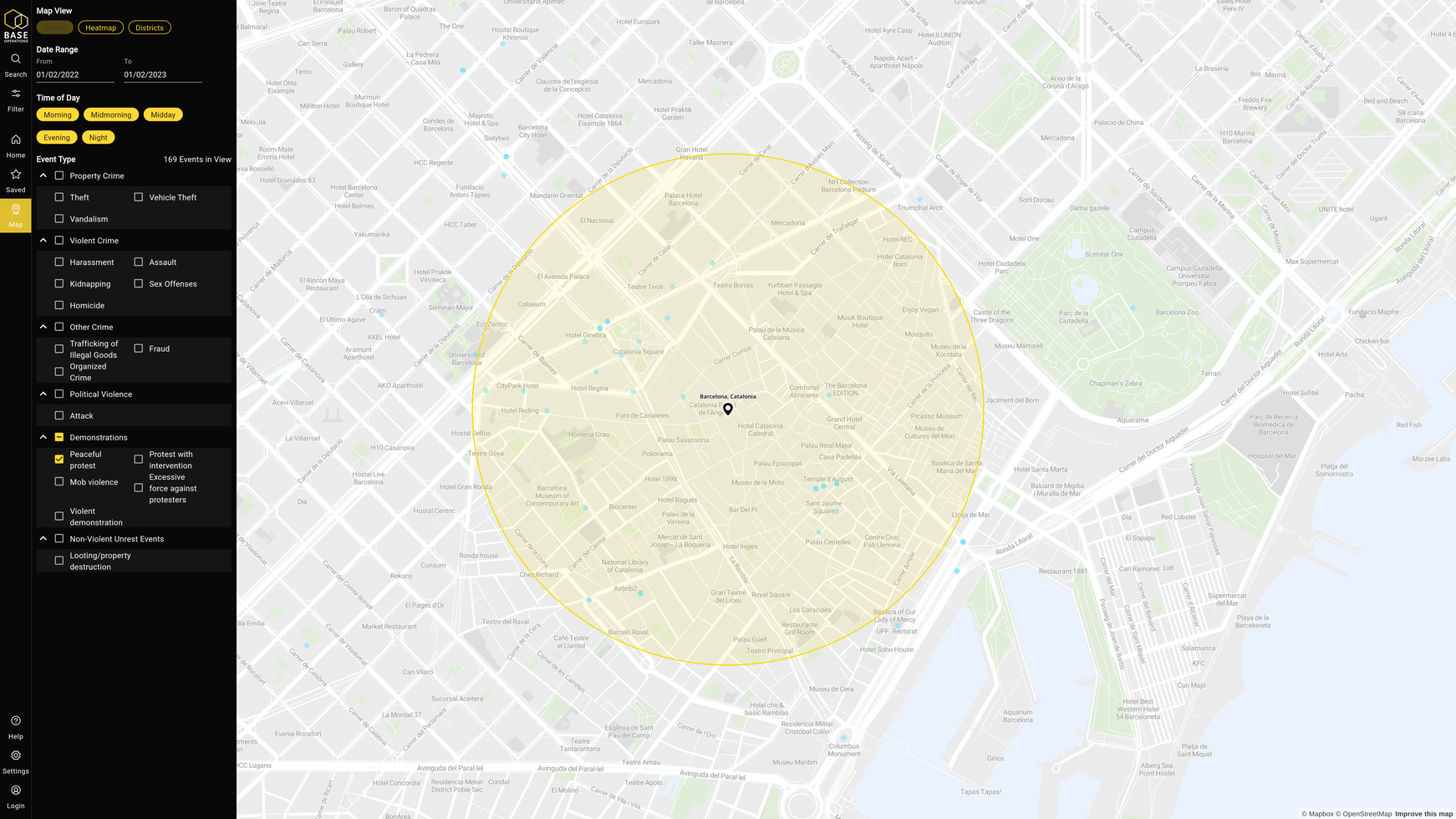 Protest Events in Barcelona | Base Operations