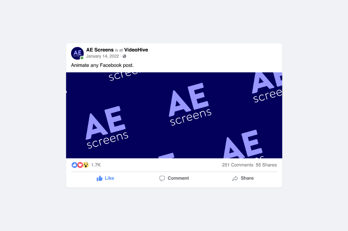 Recreate and animate any Facebook Post inside After Effects