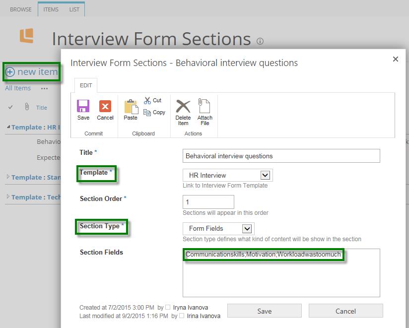 How to design interview form template