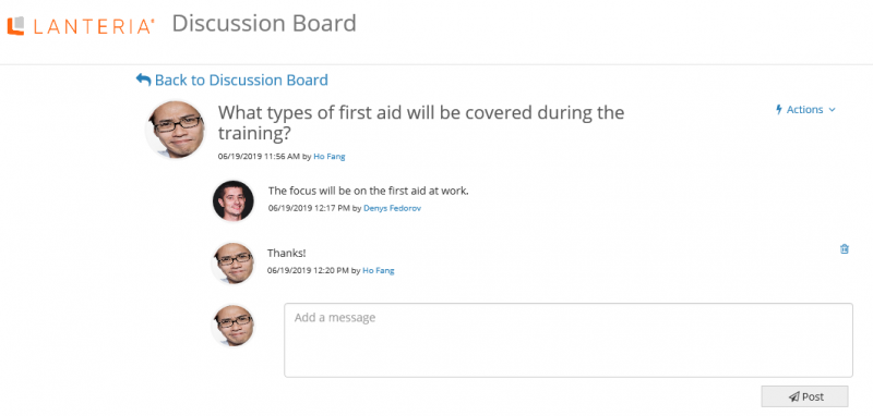 Training Discussion Boards