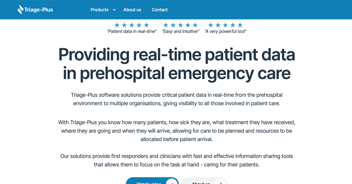 Triage-Plus home page