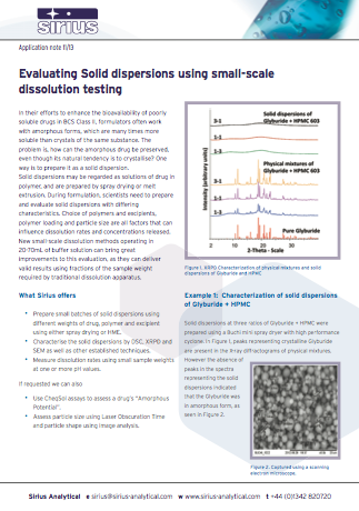 AN11 Evaluating Solid Dispersion using Small-Scale Dissolution Testing