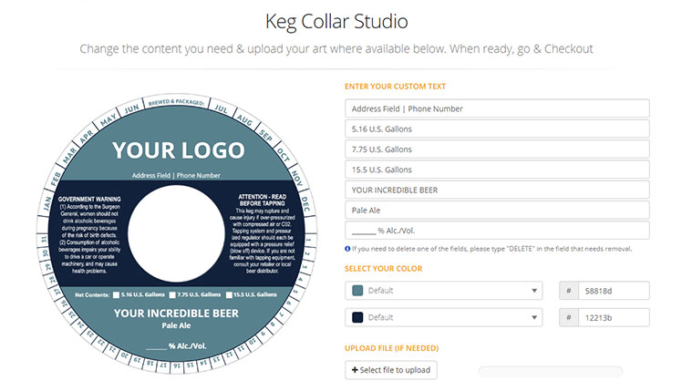 Keg Collars, Keg Wraps & Beer Bottle Labels