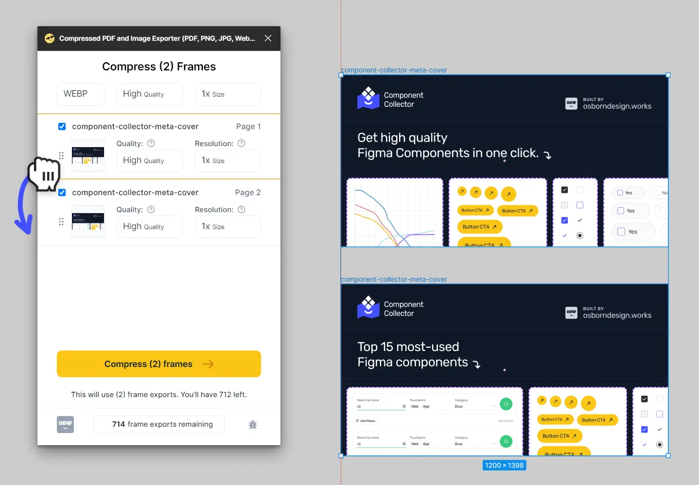 Compressed PDF and Image Exporter Figma Plugin | ODW | Osborn Design Works