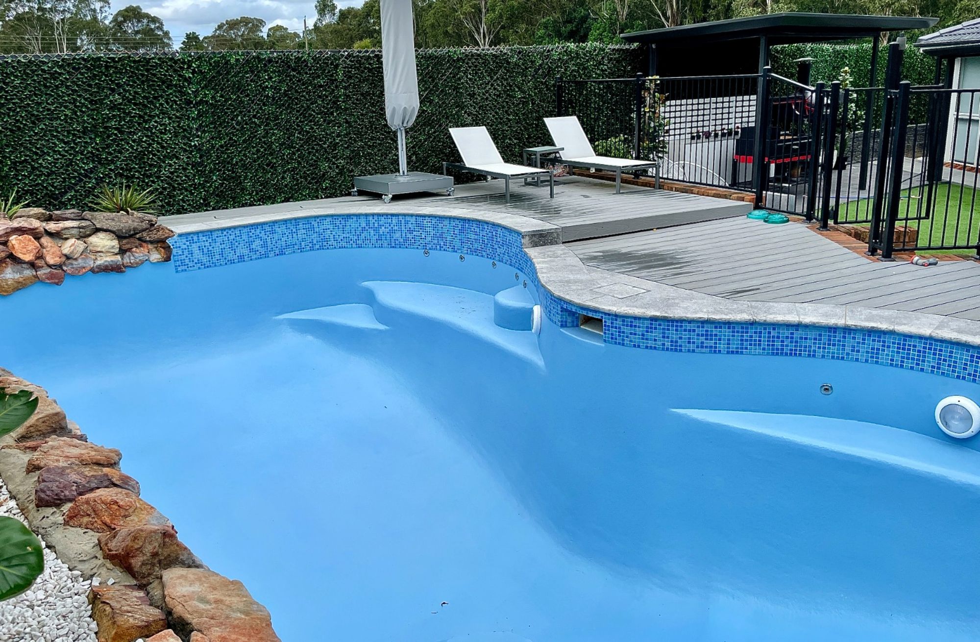 Fiberglass on concrete pools