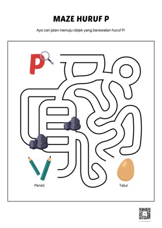 Maze Huruf P - Maze