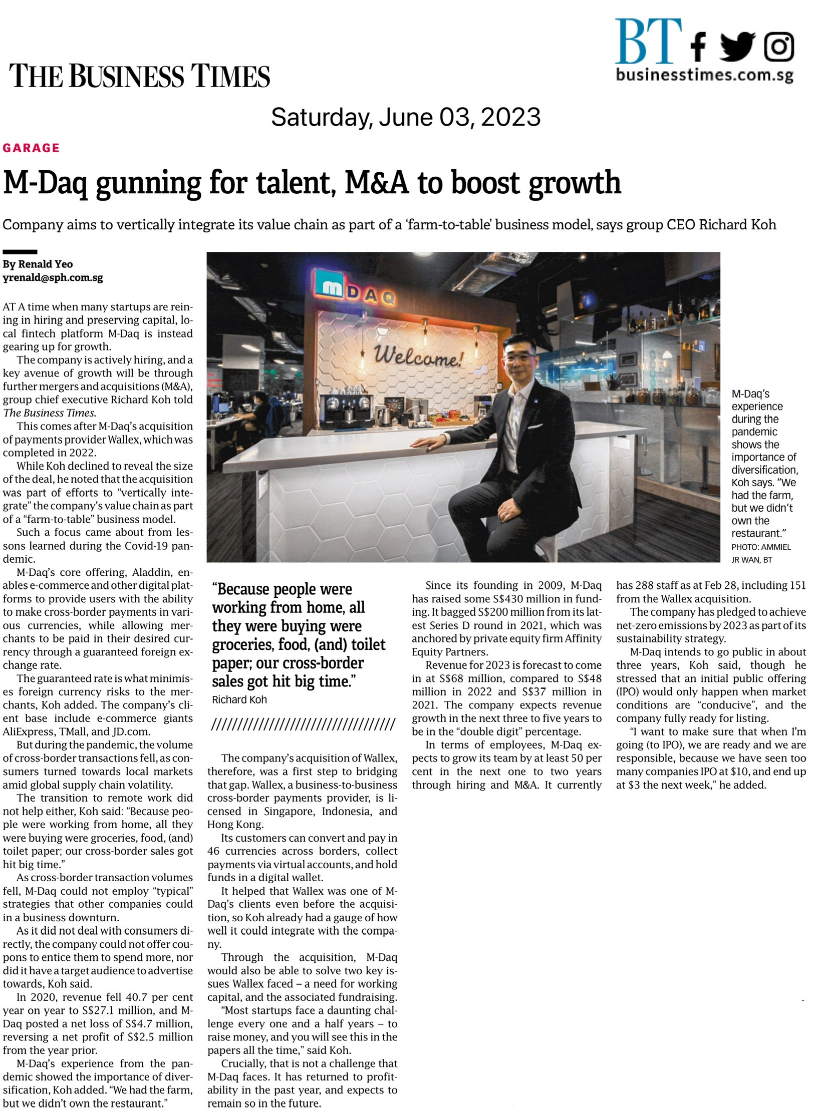 Media Centre | Latest News from M-DAQ