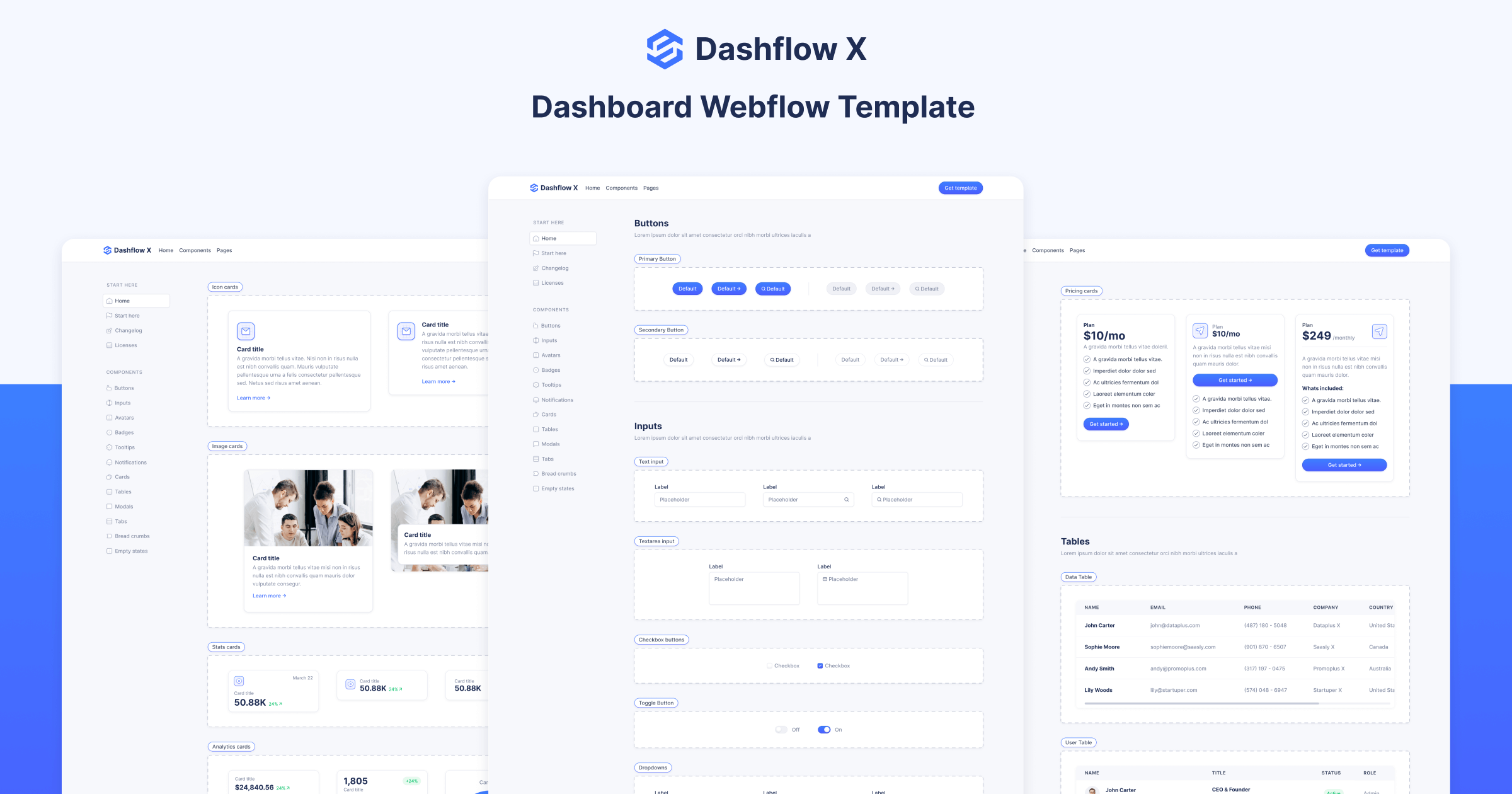 Dashflow X Webflow Template