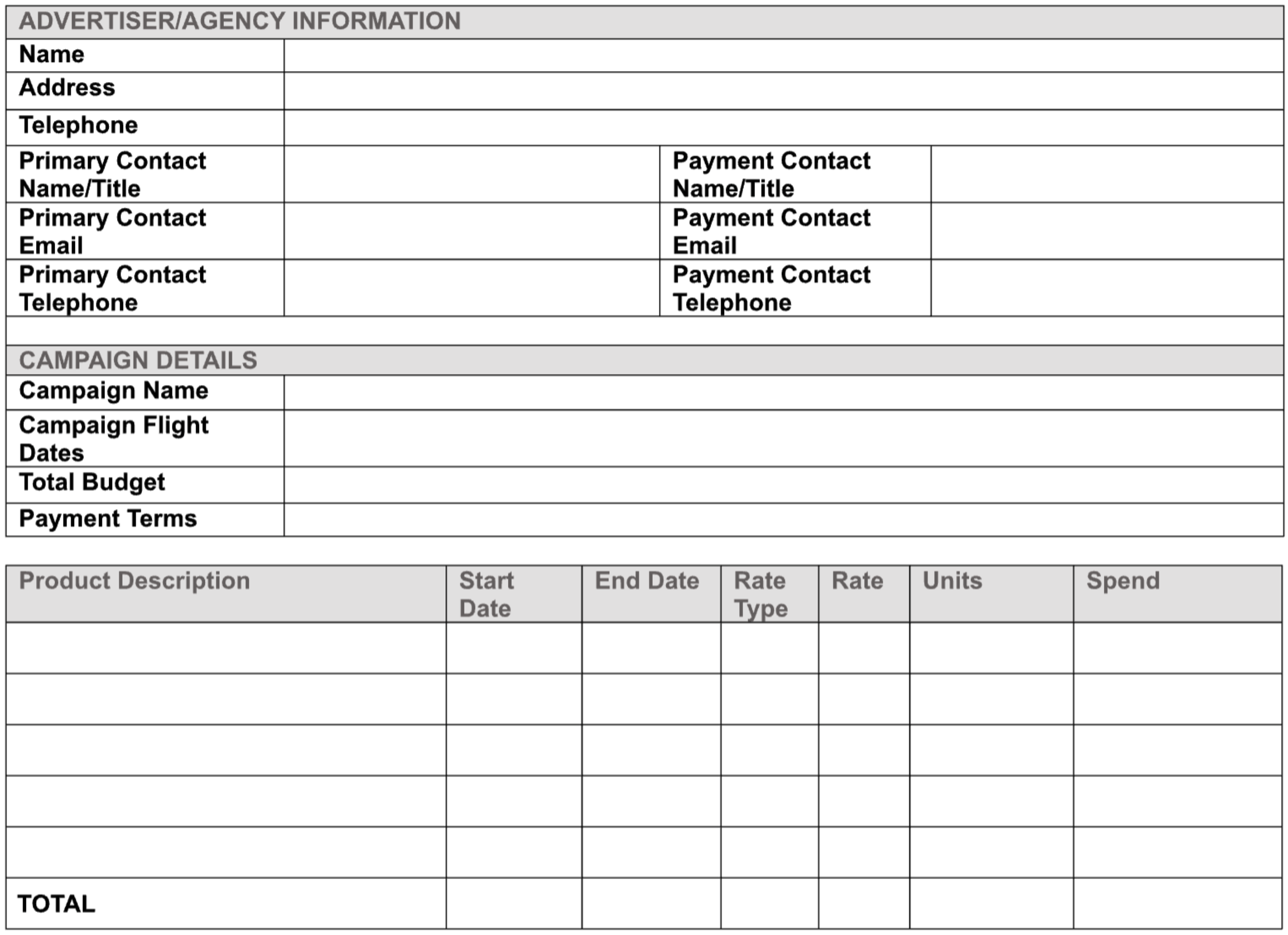 Exhibit D: Fyllo Insertion Order Template