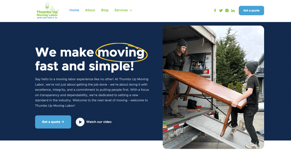 Thank You | Thumbs Up Moving Services | Thumbs Up Movers