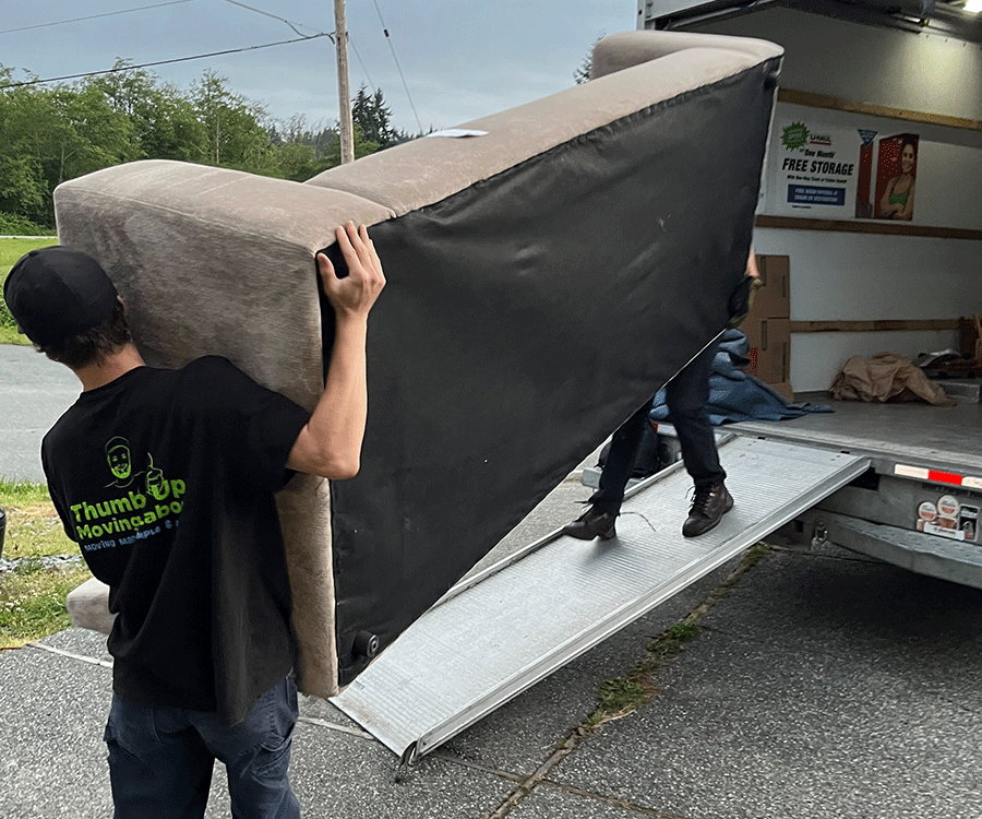 Unloading Movers | Unloading Delivery Truck | Thumbs Up Movers