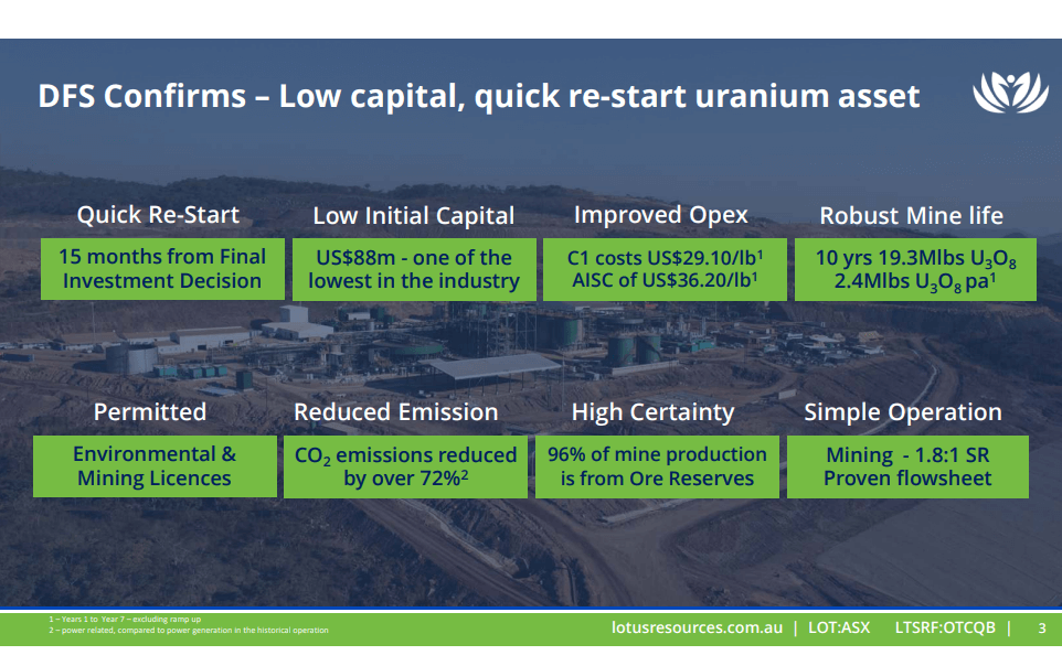 Lotus Resources (LOT) - Study Shows Low Cost, Large Scale Production ...