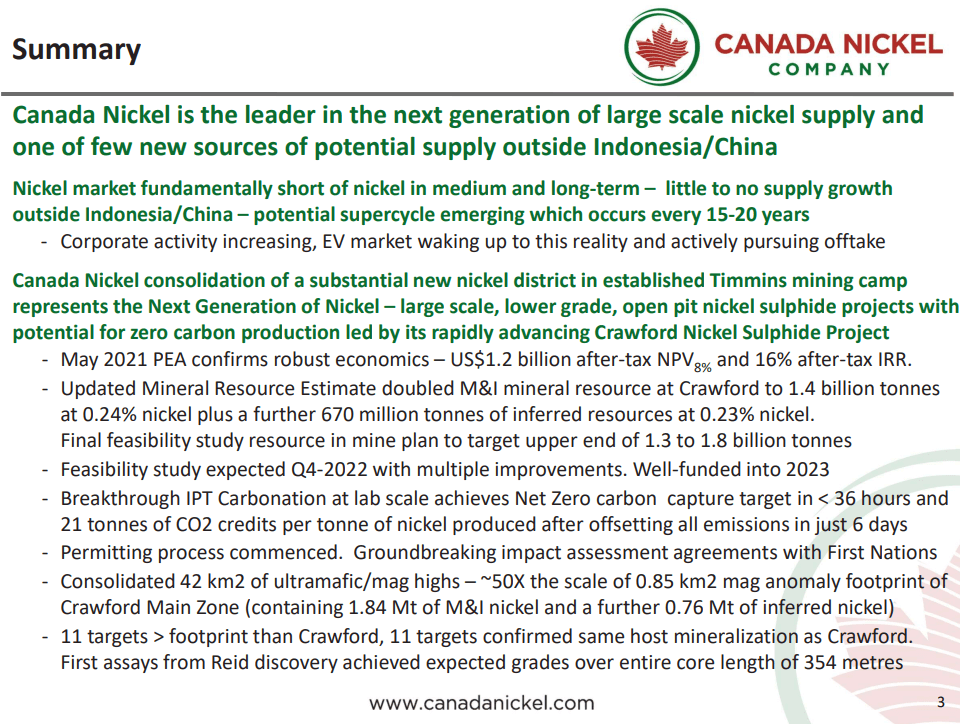 Canada Nickel (CNC) - $3Bn of Carbon Credits with Nickel By-Product ...