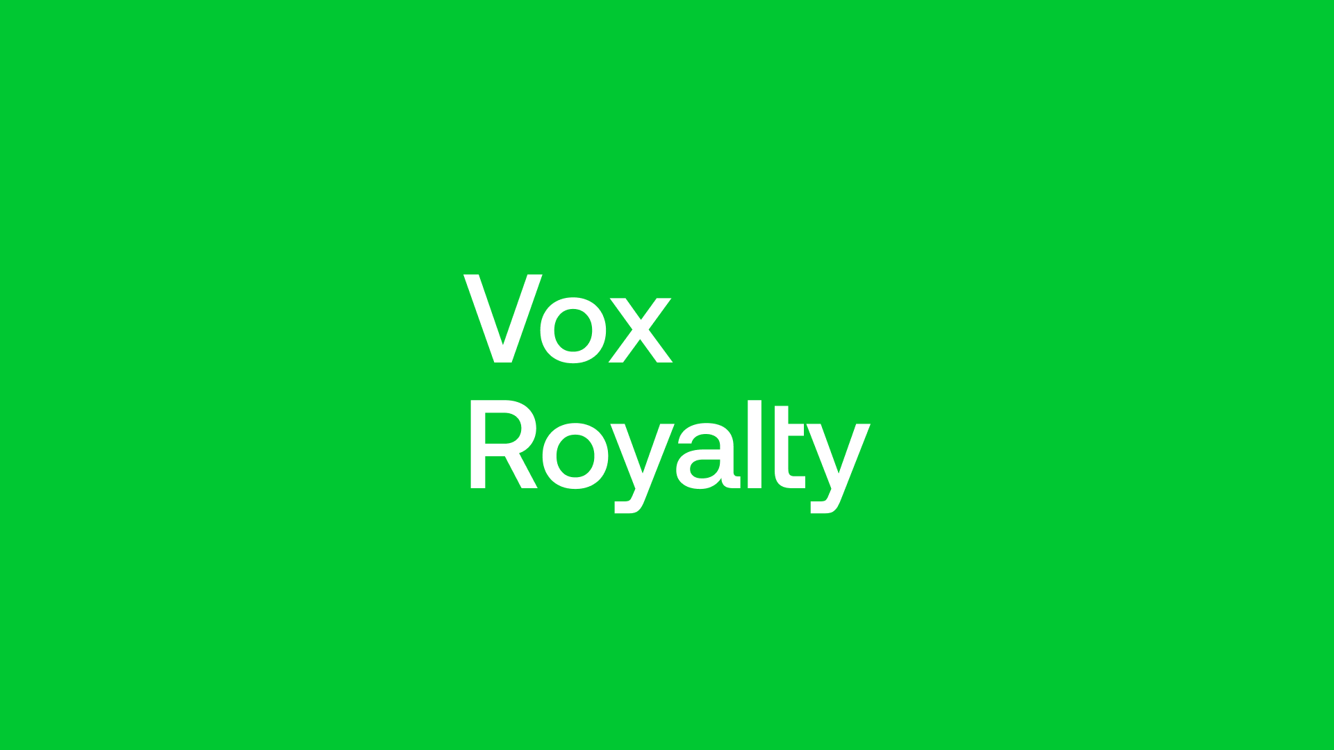 Vox Royalty (VOX) - Pick of the Week: Royalty Week - Article | Crux ...