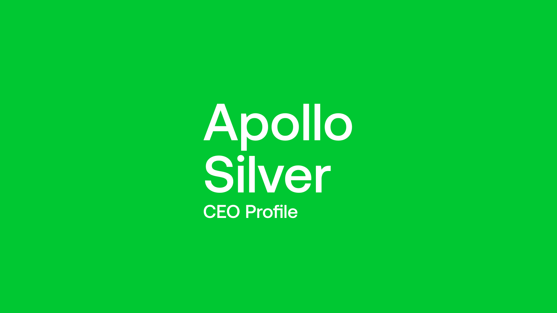 Apollo Silver - CEO Profile - Article | Crux Investor