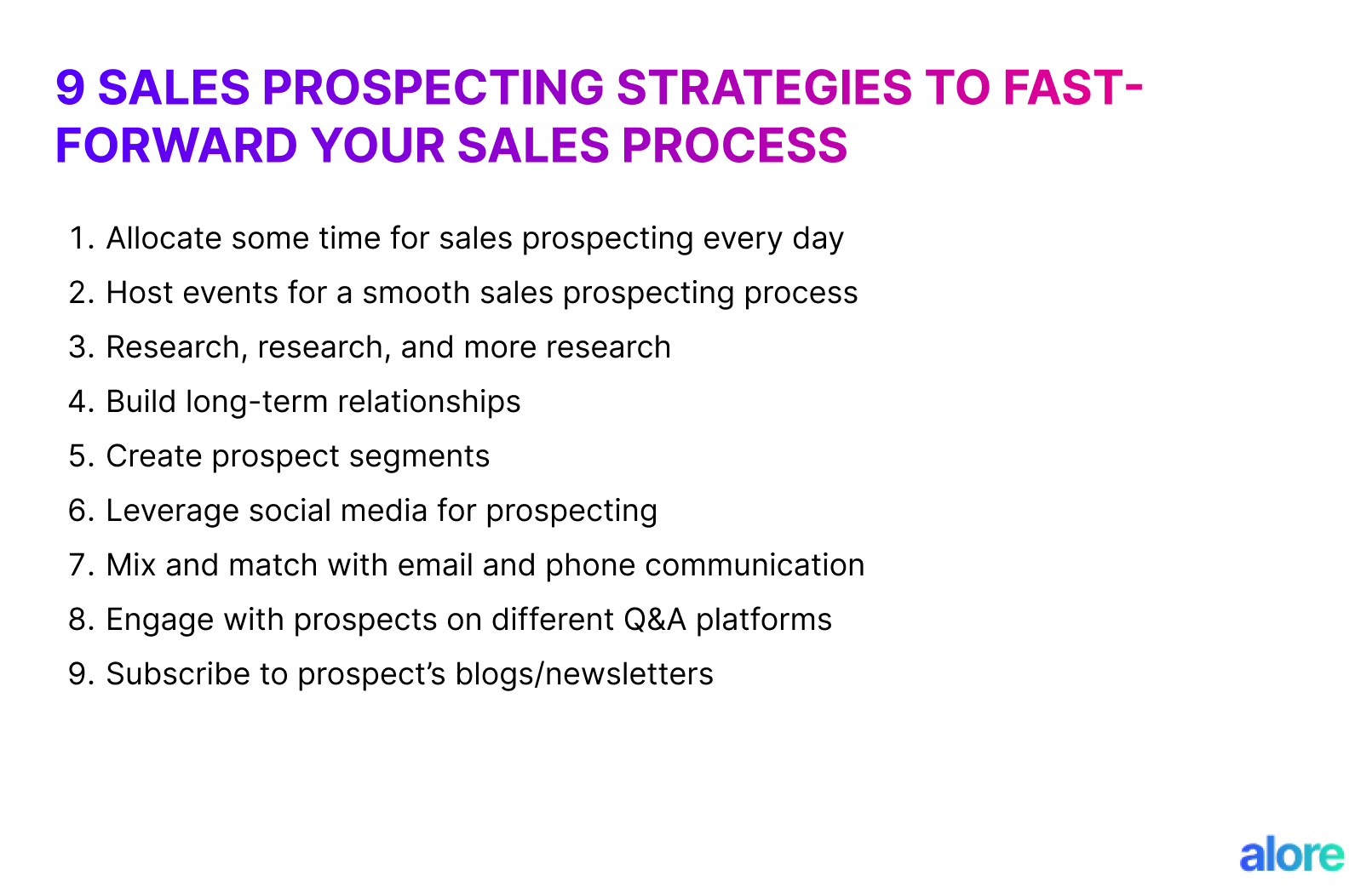 How to Prospect: Winning Tactics in Sales & Marketing | Alore