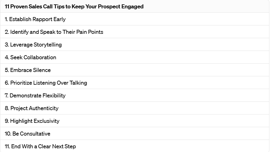 18 Proven Sale Calls Tips to Keep Your Prospects Engaged and Interested ...