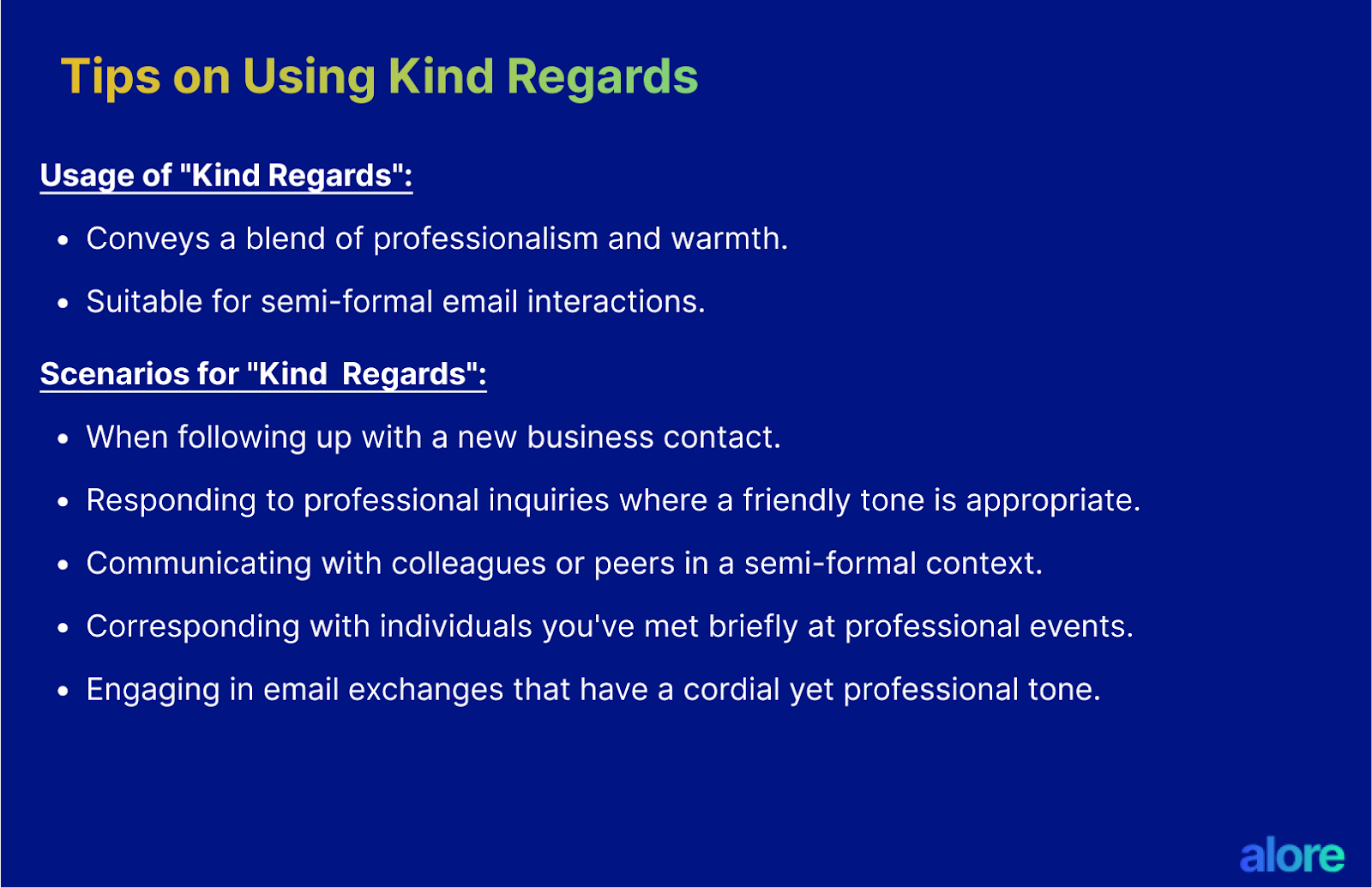 Best Regards vs Kind Regards: Choosing the Right Email Sign-off | Alore