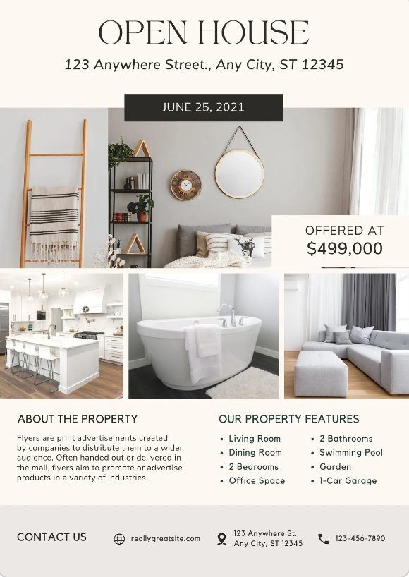 10 Open House Flyer Examples to Boost Your On-the-Day Visitors | Follow ...