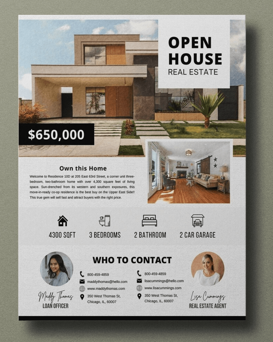 10 Open House Flyer Examples to Boost Your On-the-Day Visitors | Follow ...
